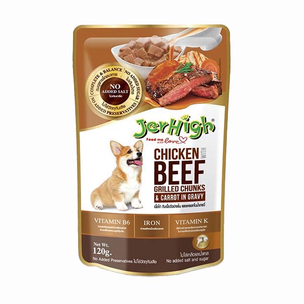Jual jerhigh 120 gr dog beef grilled and carrot in gravy | Shopee Indonesia