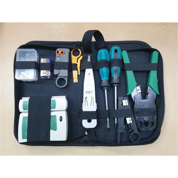 Jual Toolkit network gaintech connector rj45 cable tester crimping ...