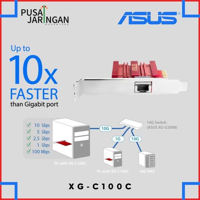 Jual Asus Xg-C100C 10G Pci-E X4 Network Adapter Card New Stok | Shopee ...