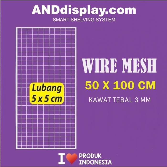 Jual WIRE GRID MESH 50 X 100 CM - KAWAT JARING KOTAK - RAM DINDING ...