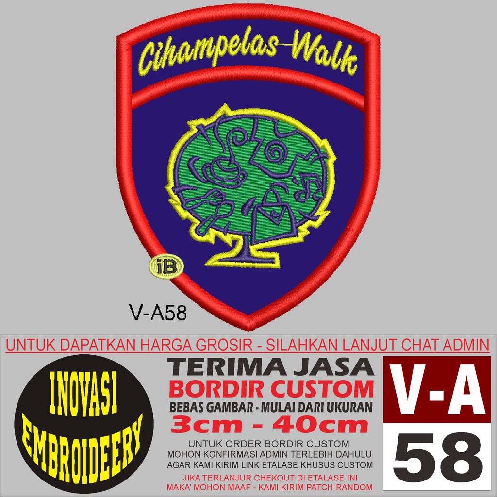 Jual PATCH BORDIR LOGO V-A58 CIHAMPELAS WALK - INOVASI EMBROIDEY ...