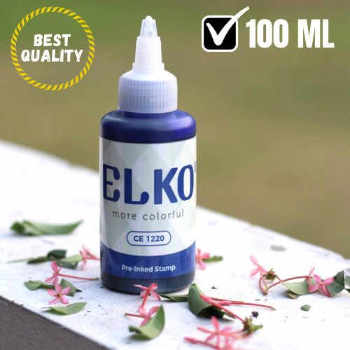 Jual Tinta Stempel Flash Warna Biru Waterproof ELKO 100 ML Untuk Kertas ...