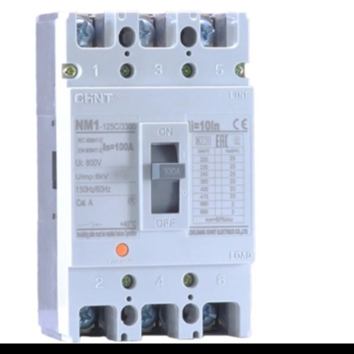 Jual Mccb Breaker Chint Nm1-125C 3P 80A 100A 125A 3Pole 20Ka | Shopee Indonesia