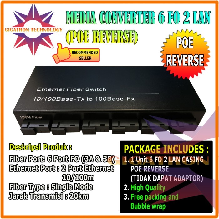 Jual Produk Unggulan Media Converter 6 Port Fo 2 Port Lan 10/100 Switch Fiber 6 Sc 2 Rj45 ...