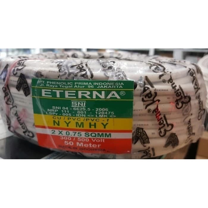 Jual Kabel Eterna Nym 2X0.75Mm Kabel Listrik Eterna Nym 2X0,75Mm 50 M | Shopee Indonesia