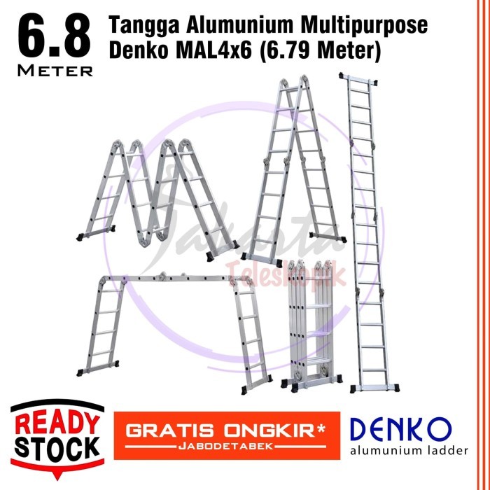 Jual TANGGA MULTIPURPOSE 6,8 METER TANGGA LIPAT TANGGA ALUMUNIUM DENKO ...