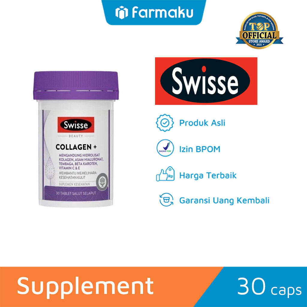 Jual Swisse Beauty Collagen Plus Isi 30 Kapsul - Suplemen Pelembap ...