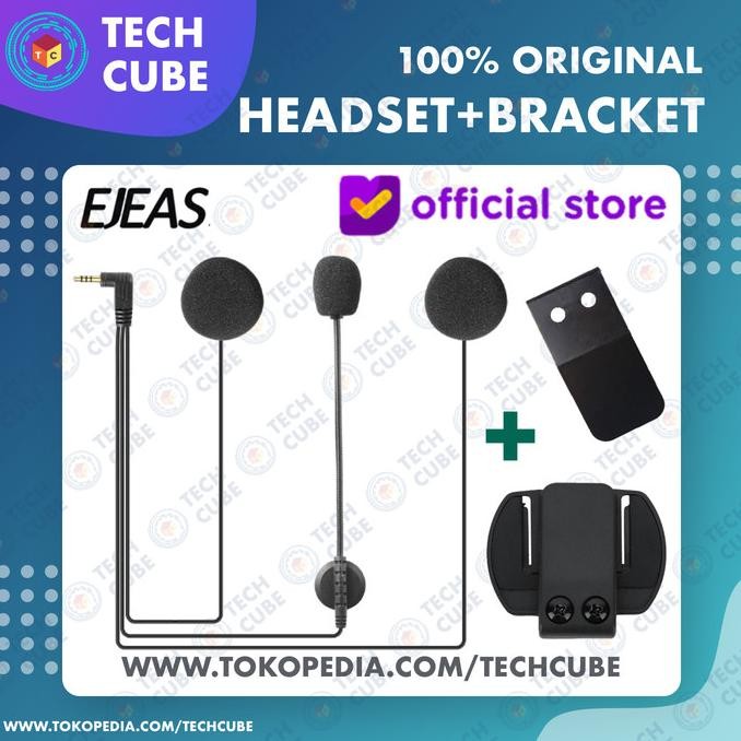 Jual Headset Earpiece Mic Bracket Clip Clamp Intercom Helm EJEAS V4 V6 ...