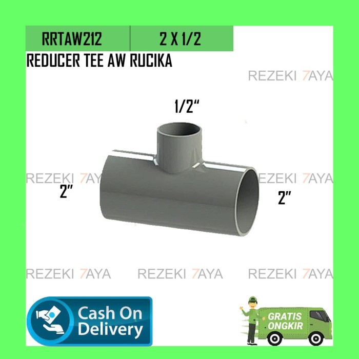 Jual REDUCER TEE AW 2 X 1/2 INCH FITTING PIPA AIR PVC RUCIKA SAMBUNGAN SOKET TEE 2 X 1/2INCHI ...