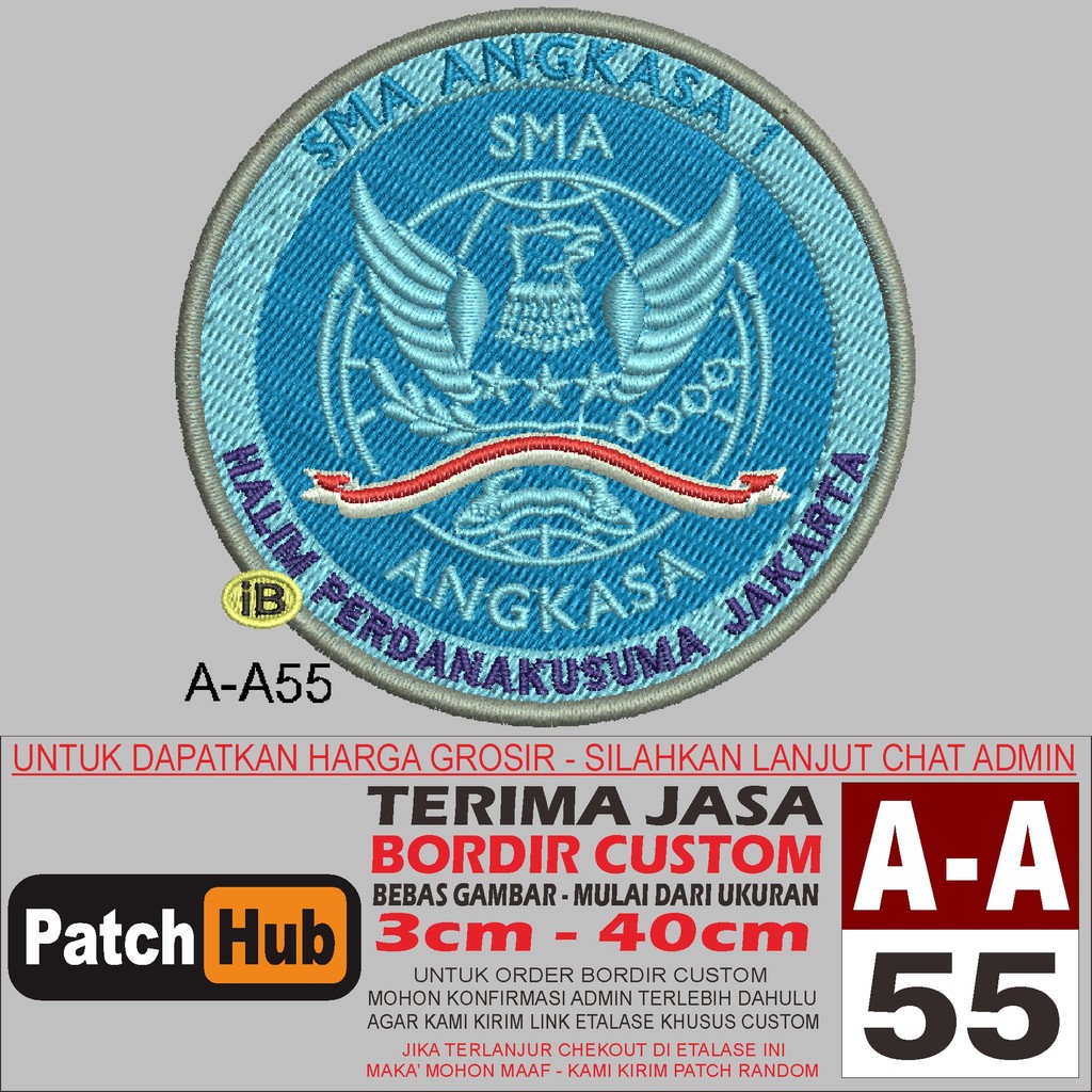 Jual PATCH BORDIR LOGO SEKOLAH SMA ANGKASA 1 HALIM PERDANA KUSUMA ( A ...