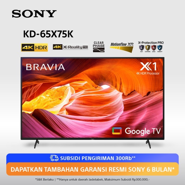 Jual Sony Bravia Led X75K 4K Ultra Hd Google Tv 65 Inch Kd-65X75K - Black | Shopee Indonesia