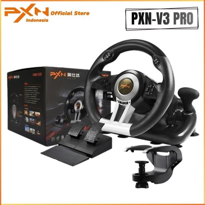 Jual PXN V3II VIBRATION MOTOR RACING GAME STEERING WHEEL WITH PEDAL PC/PS ORIGINAL DAN ...