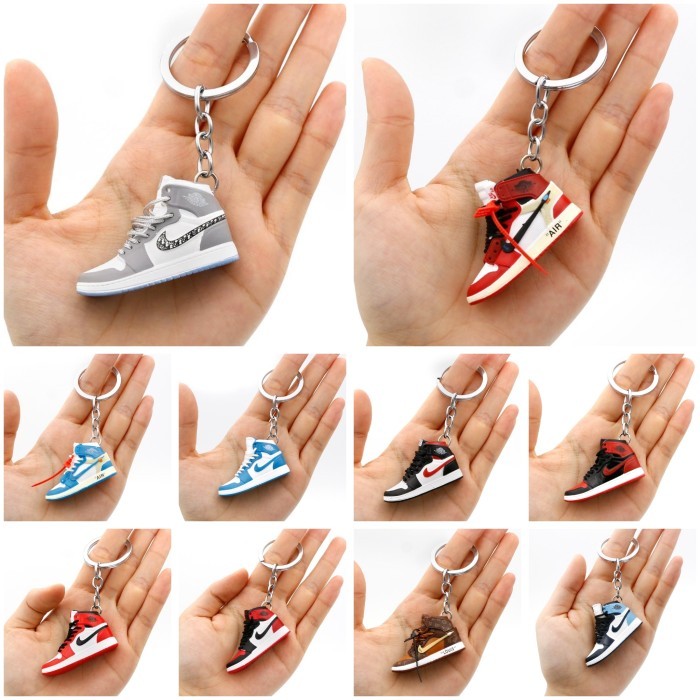 Jual MINIATUR SEPATU SNEAKERS MINI SNEAKERS 3D MODEL KEY CHAIN AJ1 ...