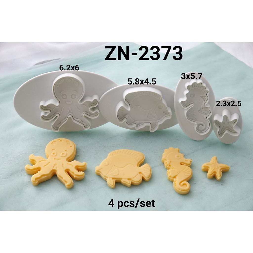 Jual ZN-2373 Plunger cutter fondant cookie cutter oktopus ikan kuda ...