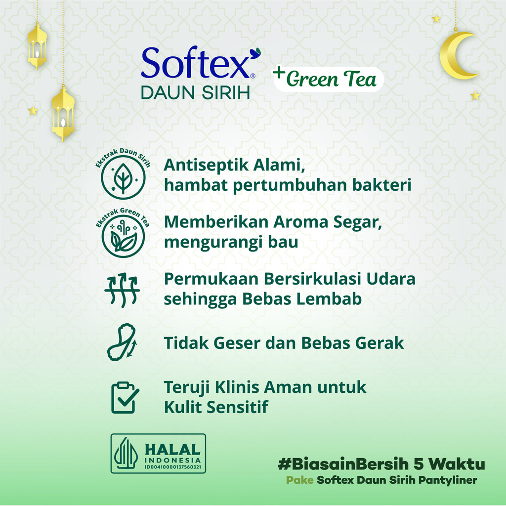 Jual Softex Biasain Bersih 3 Pantyliner Free Pouch Mukenah - Softex ...