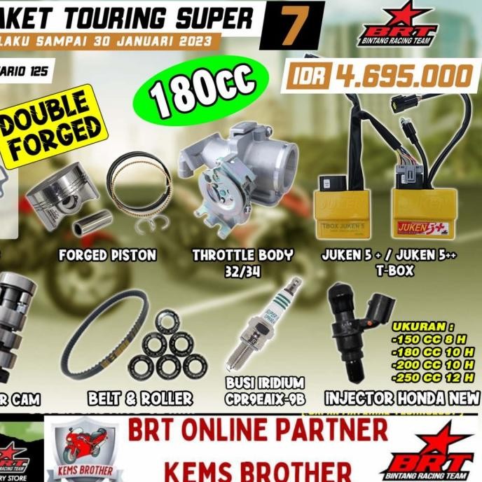 Jual Promo PAKET BRT VARIO150 PCX ADV TOURING SUPER 7 BOREUP 180CC COD ...