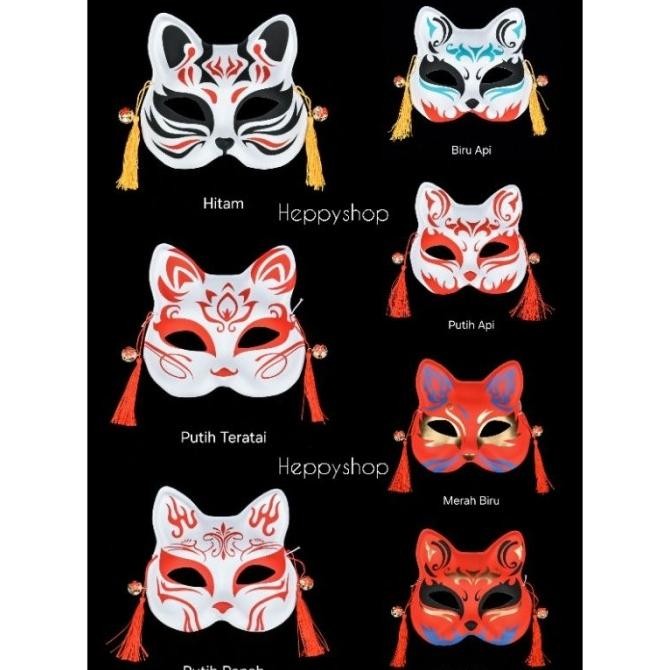 Jual $$] Topeng Kucing Anime Cosplay Kitsune Fox Anbu Rubah Demon ...