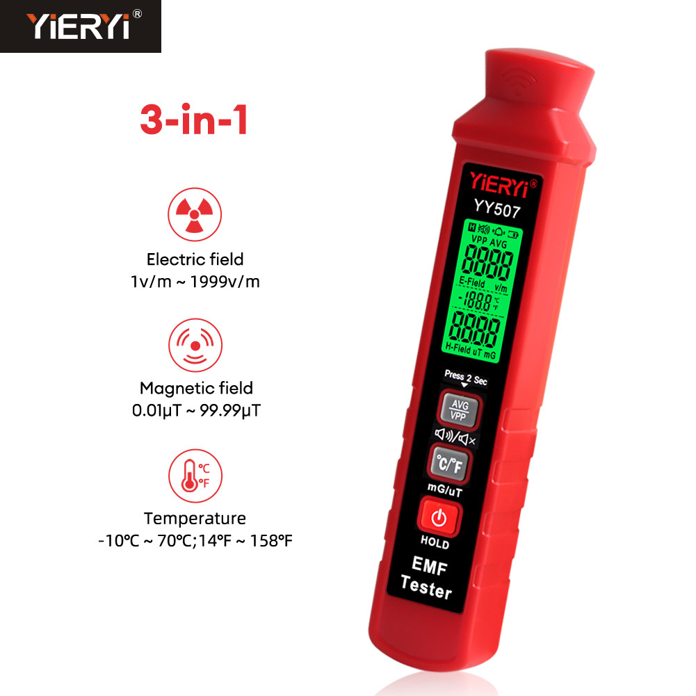 Jual TOPZI Handheld Electromagnetic Radiation Detector 3-in-1 Temperature Electric Field ...
