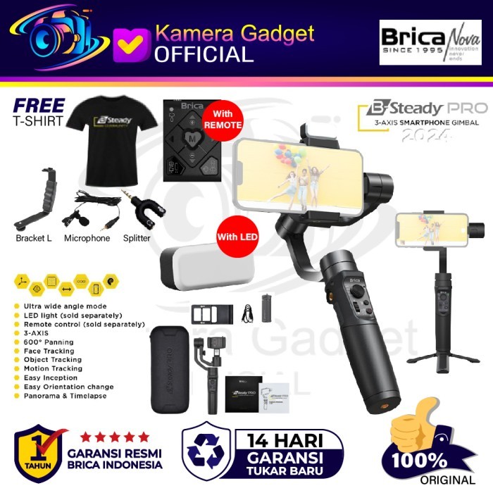 Jual Brica B-Steady Pro 2024 - 3-Axis Gimbal Stabilizer Bsteady New ...