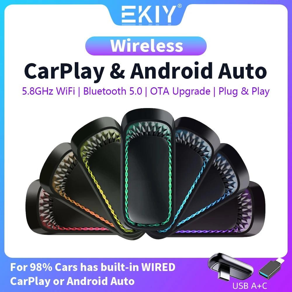 Jual EKIY 2in1 RGB Wireless Carplay Adapter Smart Box USB Wireless ...