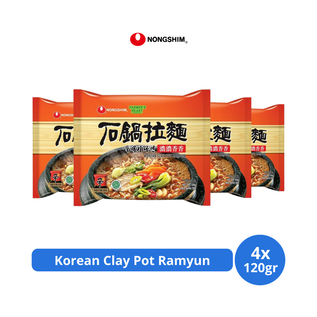 Jual Nong Shim Korean Clay Pot Ramyun 120gr x 4 pcs | Shopee Indonesia