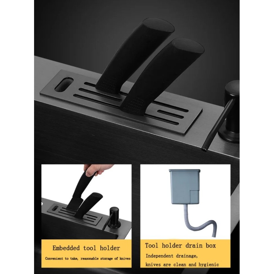 Jual DWECK - Kitchen Sink Black Medium Paket Glass Rinser / Bak Cuci ...