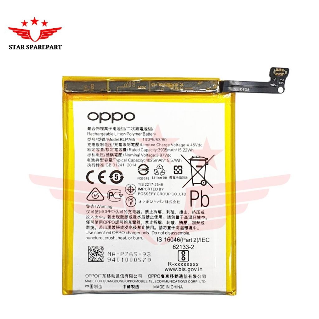 Jual BATERAI OPPO BLP765 / A91 / F15 / RENO 3 / BATERE / BATTERE ...