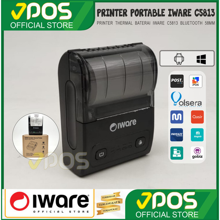 Jual Printer Thermal Baterai Iware C5813 Bluetooth 58mm | Shopee Indonesia