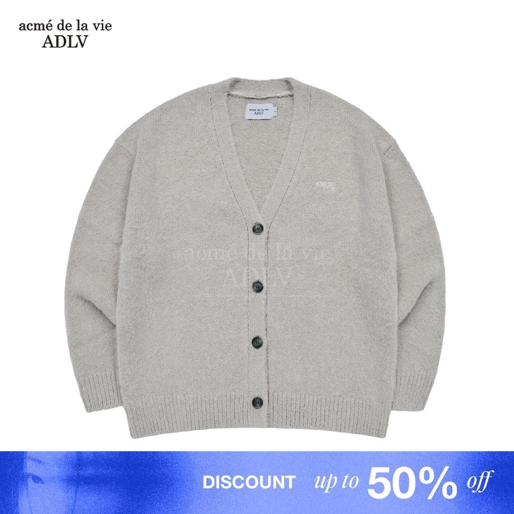 Jual [ADLV] Lettering Logo Mohair Cardigan Grey - Kardigan Oversized ...