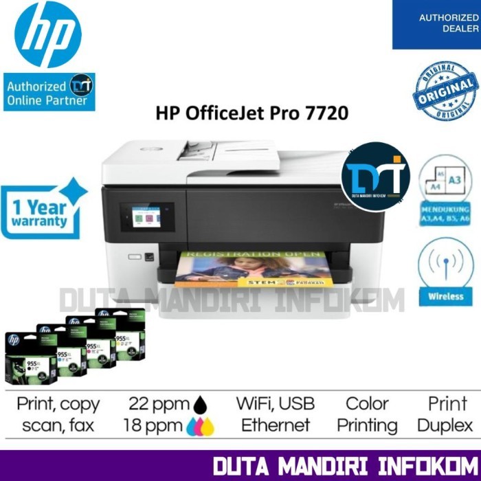 Jual HP OfficeJet Pro 7720 All in One Printer Office Jet A3 WiFi ...