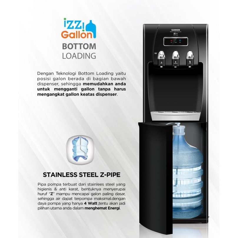 Jual Sanken Dispenser Galon Bawah HWD-C523IC Hitam GGS | Shopee Indonesia