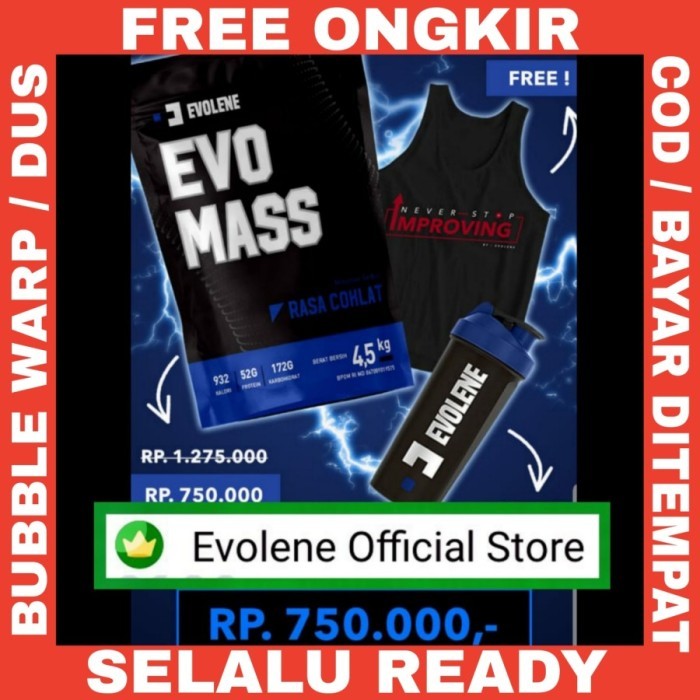 Jual Evolene Evo Mass Gainer 10 lbs 10lbs EVOMASS susu Gym fitness ...