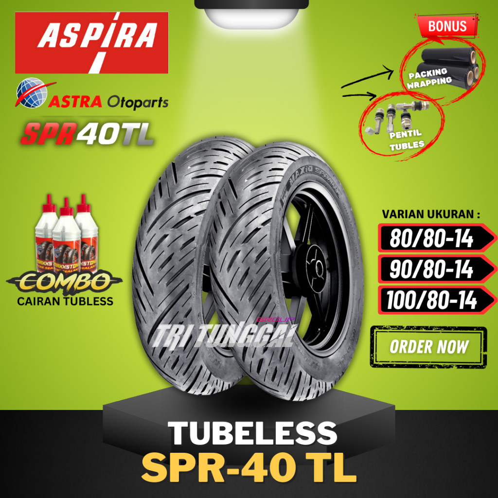 Jual [READY COD] BAN ASPIRA TUBELESS / BAN TUBLES ASPIRA MAXIO SPR40 TL ...
