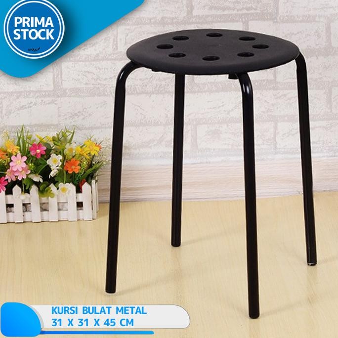 Jual New Kursi Bakso Bulat Besi Metal Baso Plastik Warna Cafe Susun ...