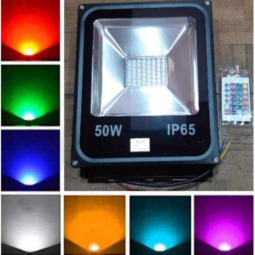 Jual Lampu Sorot LED Warna Warni RGB SMD 50 Watt 220 volt | Shopee ...