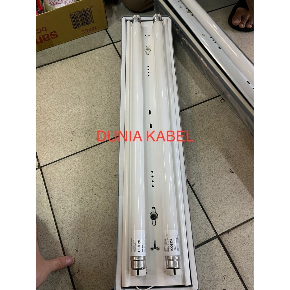Jual Set Kap Lampu TL LED T8 2x18 watt 2x20 Waterproof IP65 60cm ...