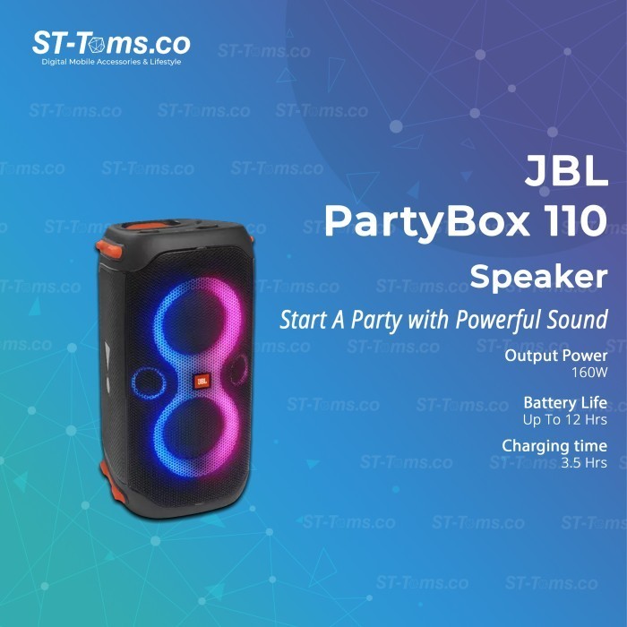 Jual Jbl Partybox 110 / Party Box 110 Speaker Portable With Built-In ...