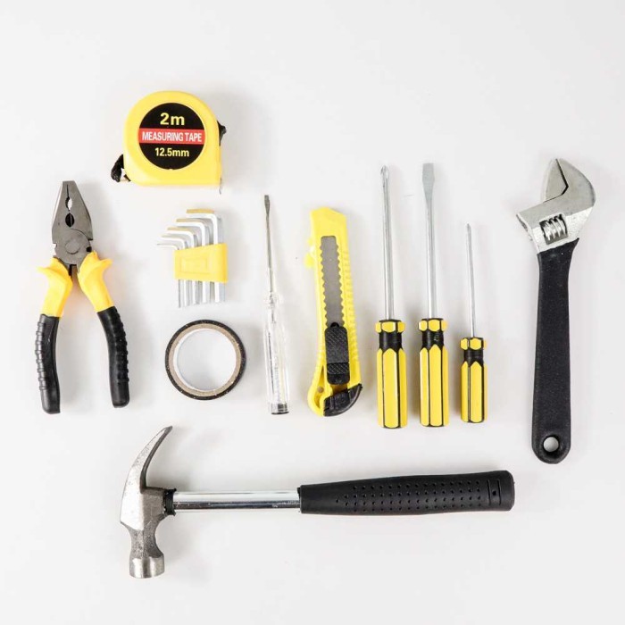 Jual Alat Tukang Set Obeng Palu Tang Kunci Meteran Set Kotak Box ...