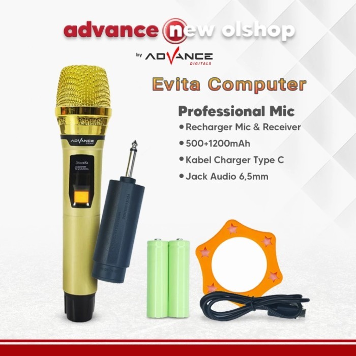 Jual Advance Microphone Wireless MIC-101 PRO Frekuensi UHF Mic Bluetooth Tanpa Kabel | Shopee ...