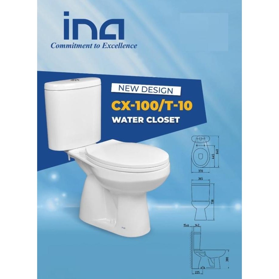 Jual CLOSET DUDUK / DUOBLOCK INA CX-100/T-10 PUTIH NEW DESIGN | Shopee ...