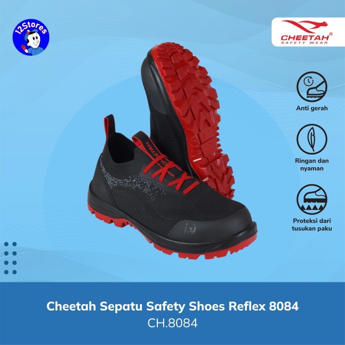Jual Sepatu Safety Cheetah Safety Shoes Reflex 8084 Merah Sepatu Kerja ...