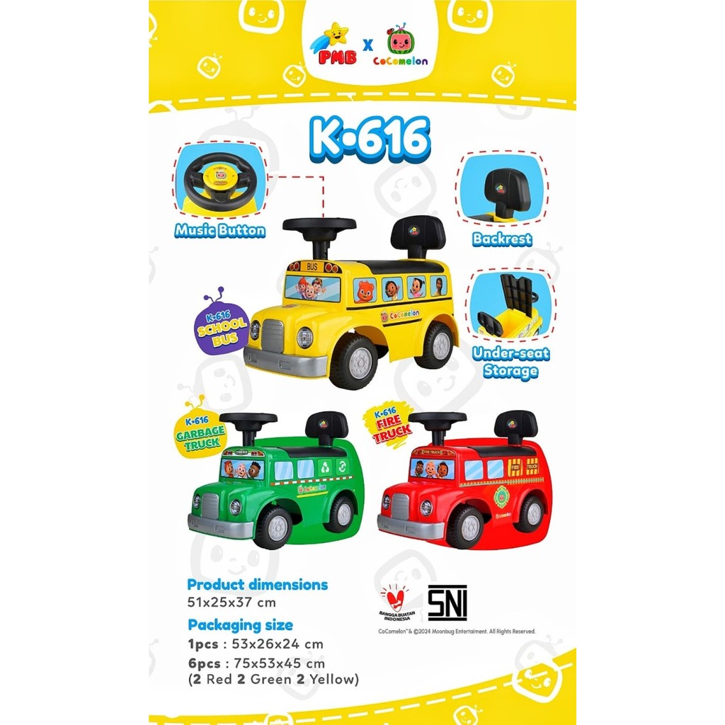 Jual Mobil Anak Bisa Dinaiki School Bus Tolocar Coco Melon Series ...