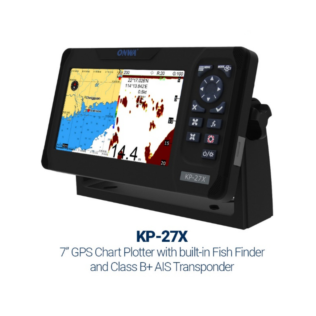 Jual ONWA KP-27X 7-inch IP66 Marine GPS Chart Plotter 4-IN-1 with Echo Sounder with AIS Built-in ...