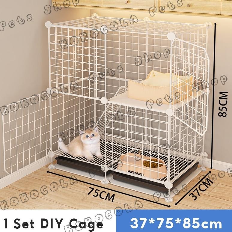Jual ORIGINAL 1 Set Pagar Kucing Tinggi Kandang Kucing Tingkat 2 ...