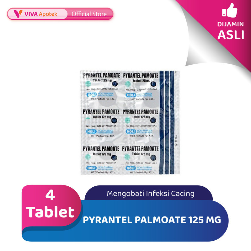 Jual Pyrantel Palmoate 125 mg untuk Mengobati Infeksi Cacing (4 Tablet ...