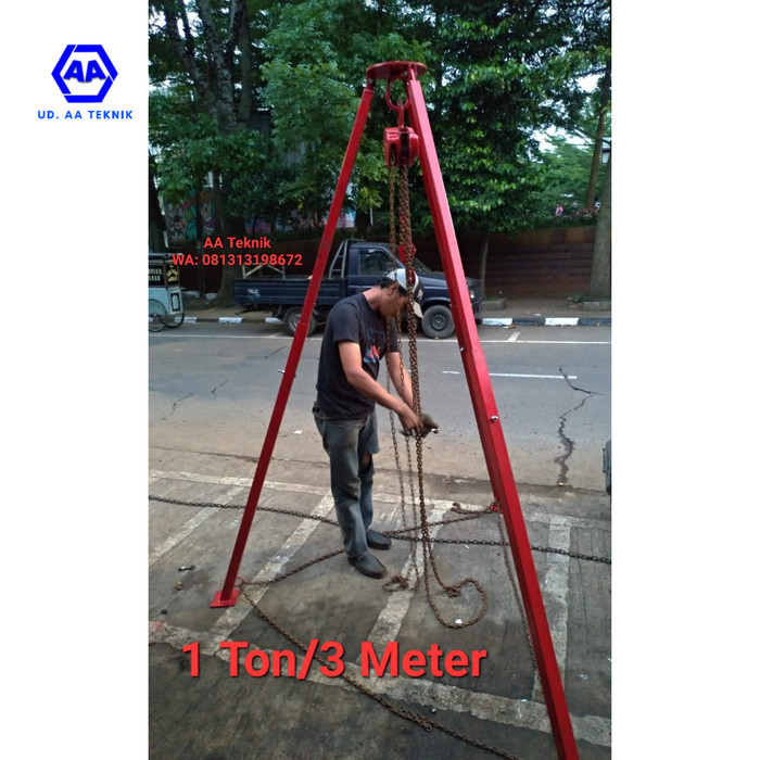 Jual Lifting Tripod / Tripod Hoist Takel 1 Ton Tinggi 3 Meter | Shopee ...