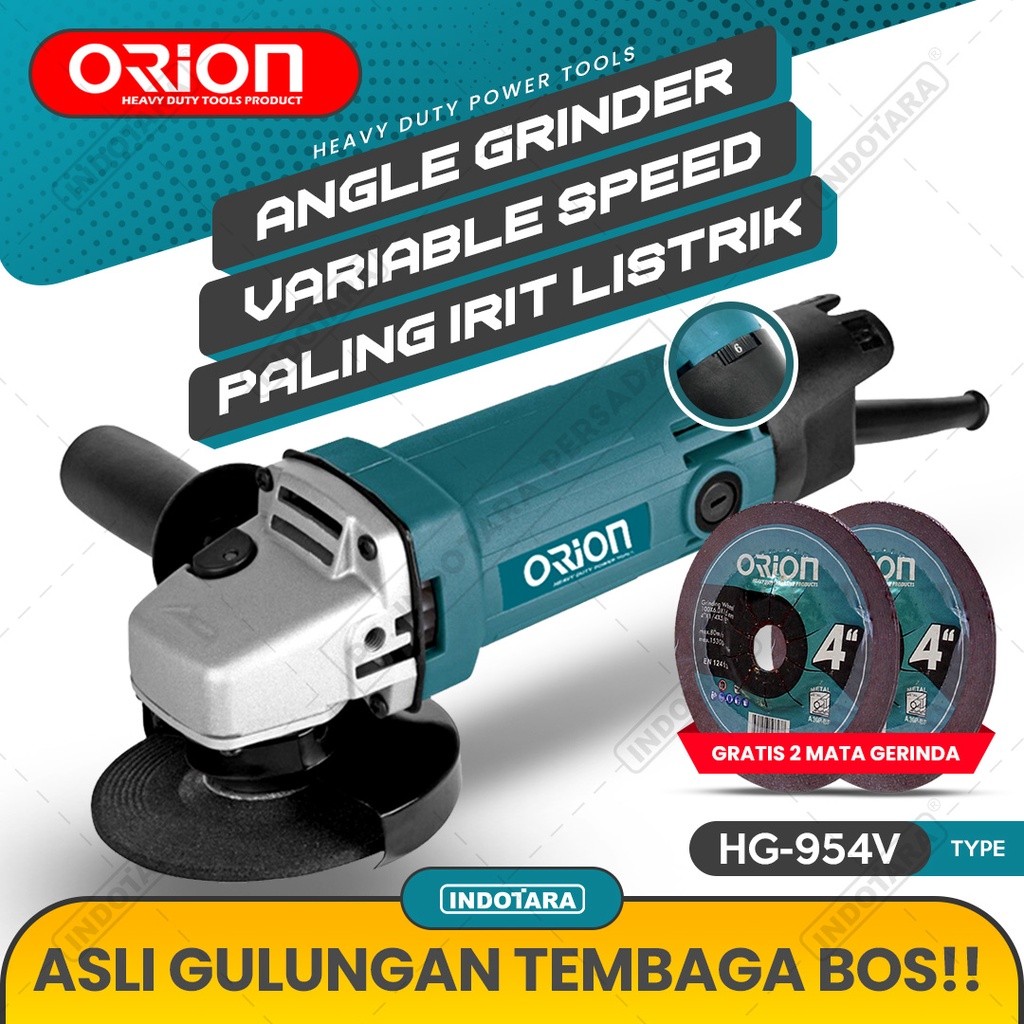 Jual NEW!!! Mesin Gerinda Tangan Angle Grinder Orion - HG954V (Variable ...