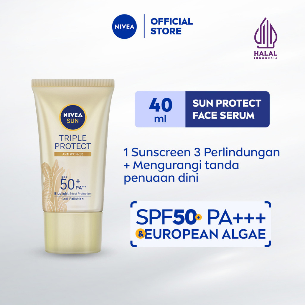 Jual NIVEA SUN Sunscreen Face Serum Triple Protect Anti Wrinkle SPF50 ...