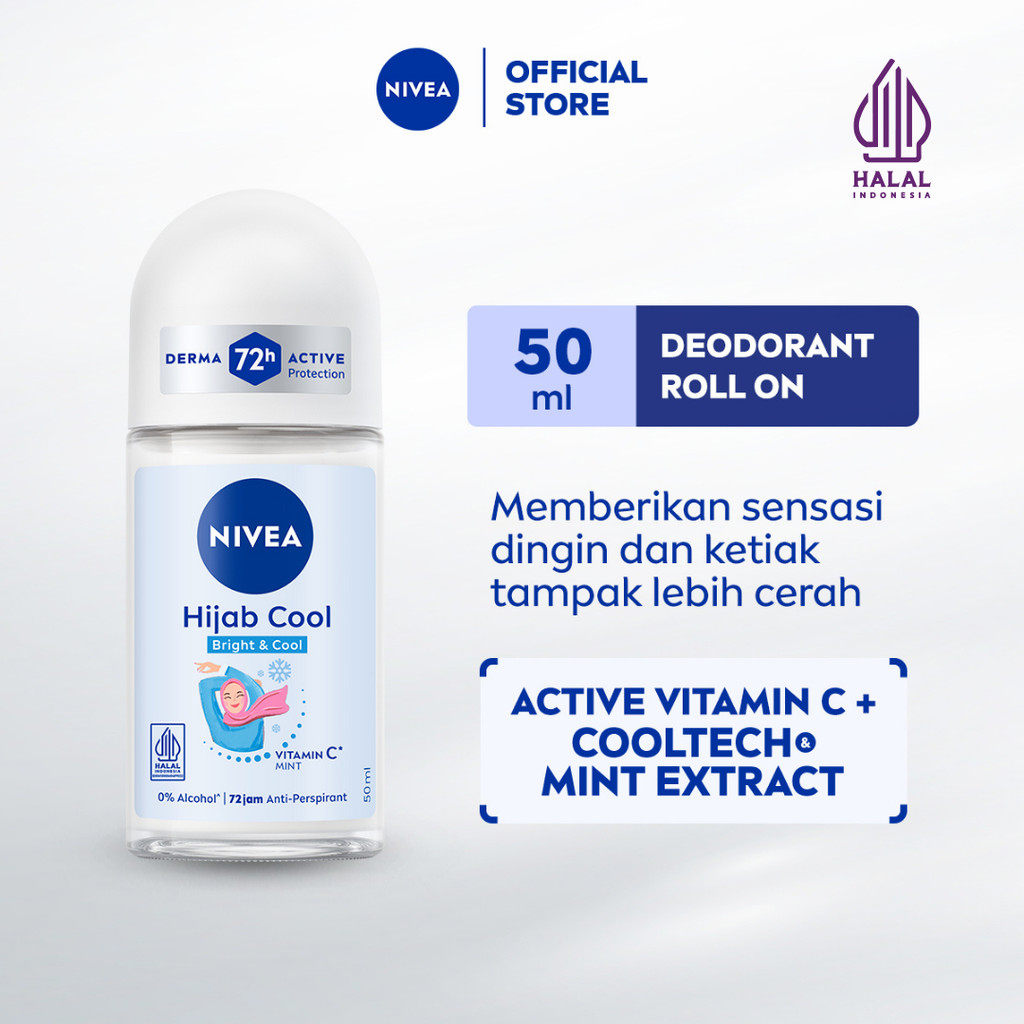 Jual NIVEA Deodorant Roll On Brightening Hijab Cool 50ml - Deodoran ...