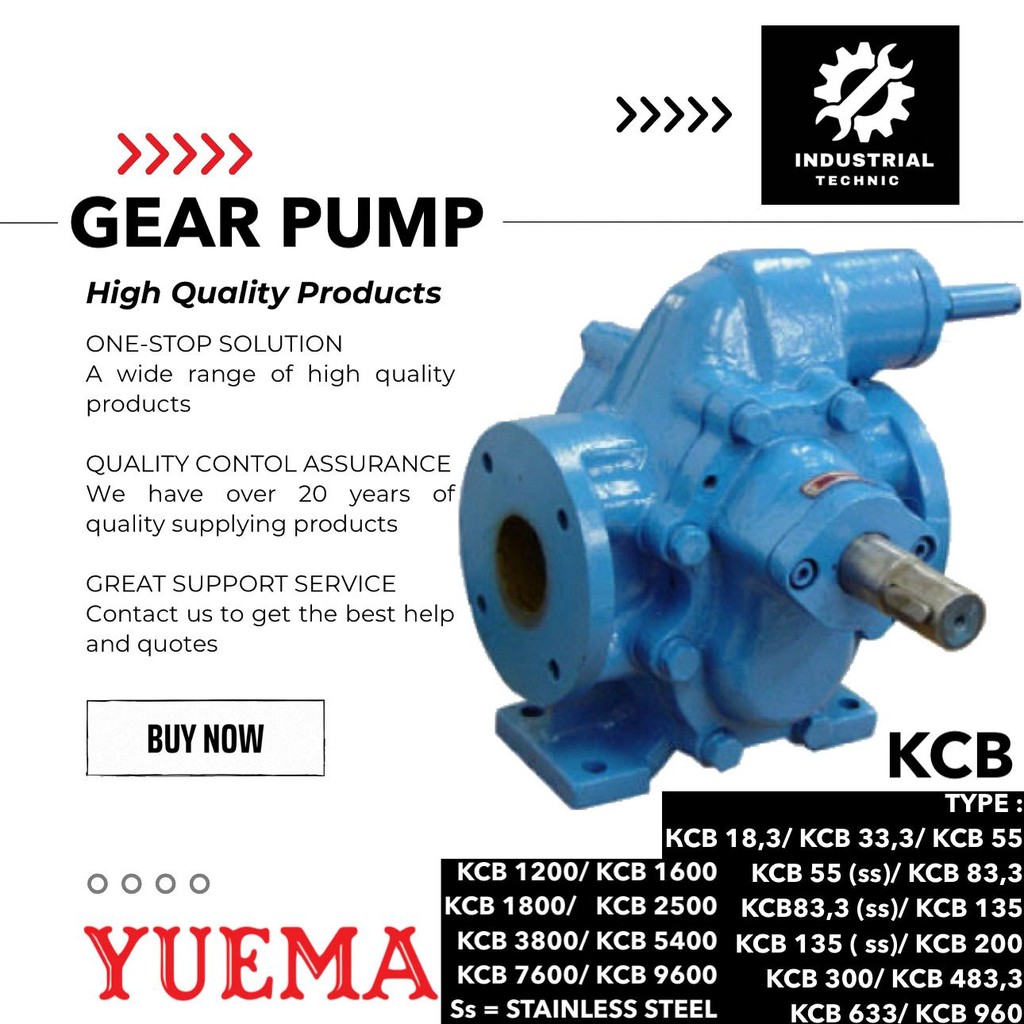 Jual GEAR PUMP YUEMA KCB 1800 8" X 8" MECHANICAL SEAL POMPA / GEARPUMP ...
